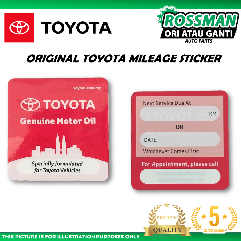 Toyota Mileage Sticker , MILEAGE STICKER TOYOTA | Shopee Malaysia