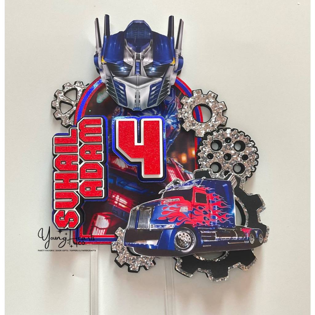 Transformer Optimus Prime Cake Topper | Add custom name or age for a ...