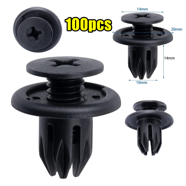 100pcs Car Clip Bumper Fastener Klip Kereta 10mm Civic City Crv Myvi ...