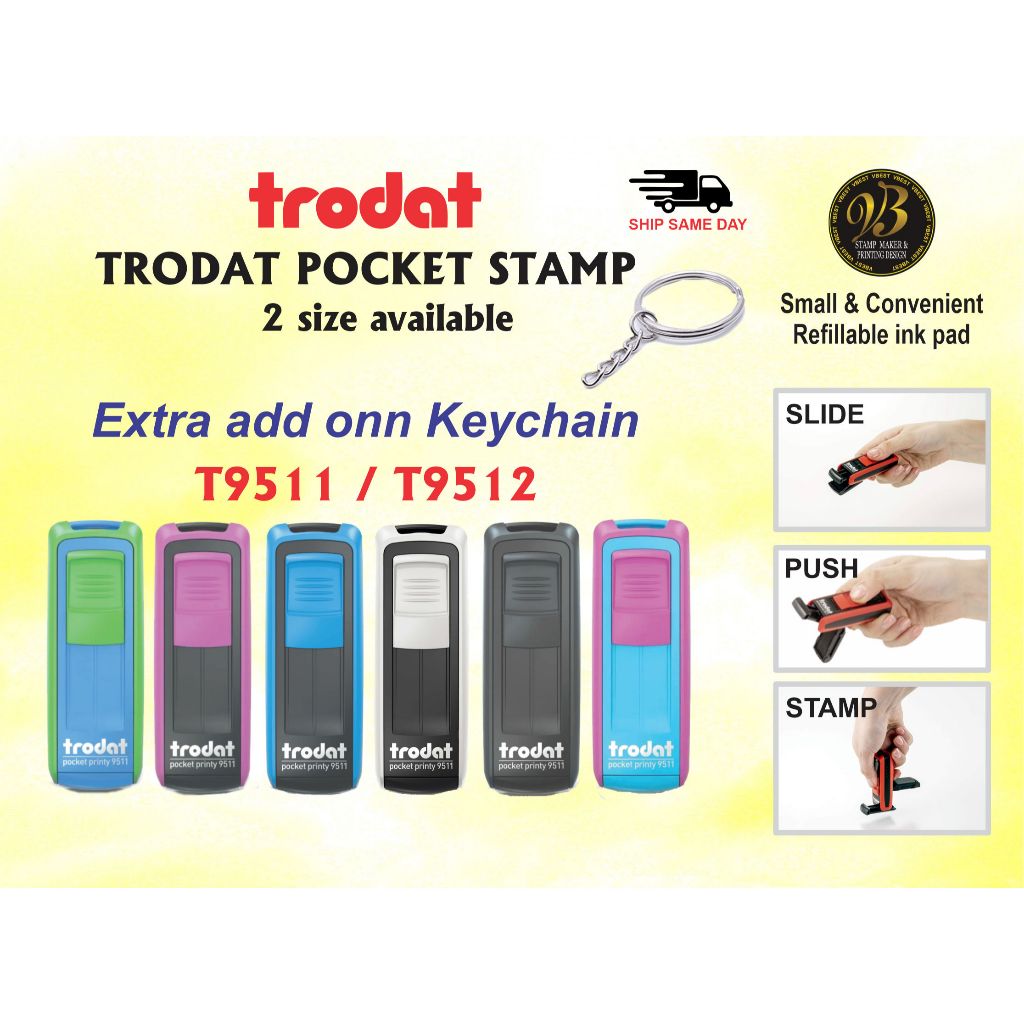 Trodat Small & Handy Pocket Stamps | Shopee Malaysia