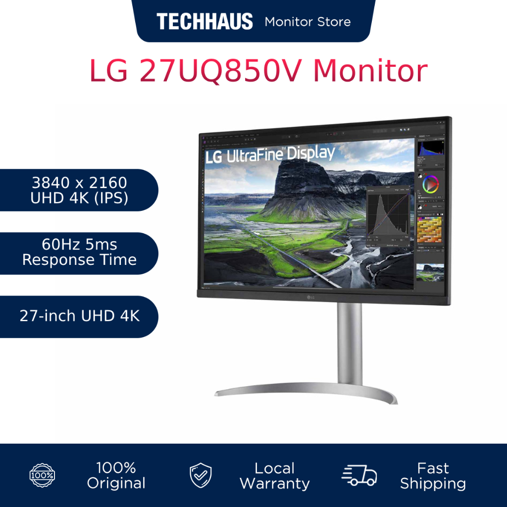 LG 27UQ850V Monitor 27” UHD 4K IPS display with 2000:1 contrast ratio ...