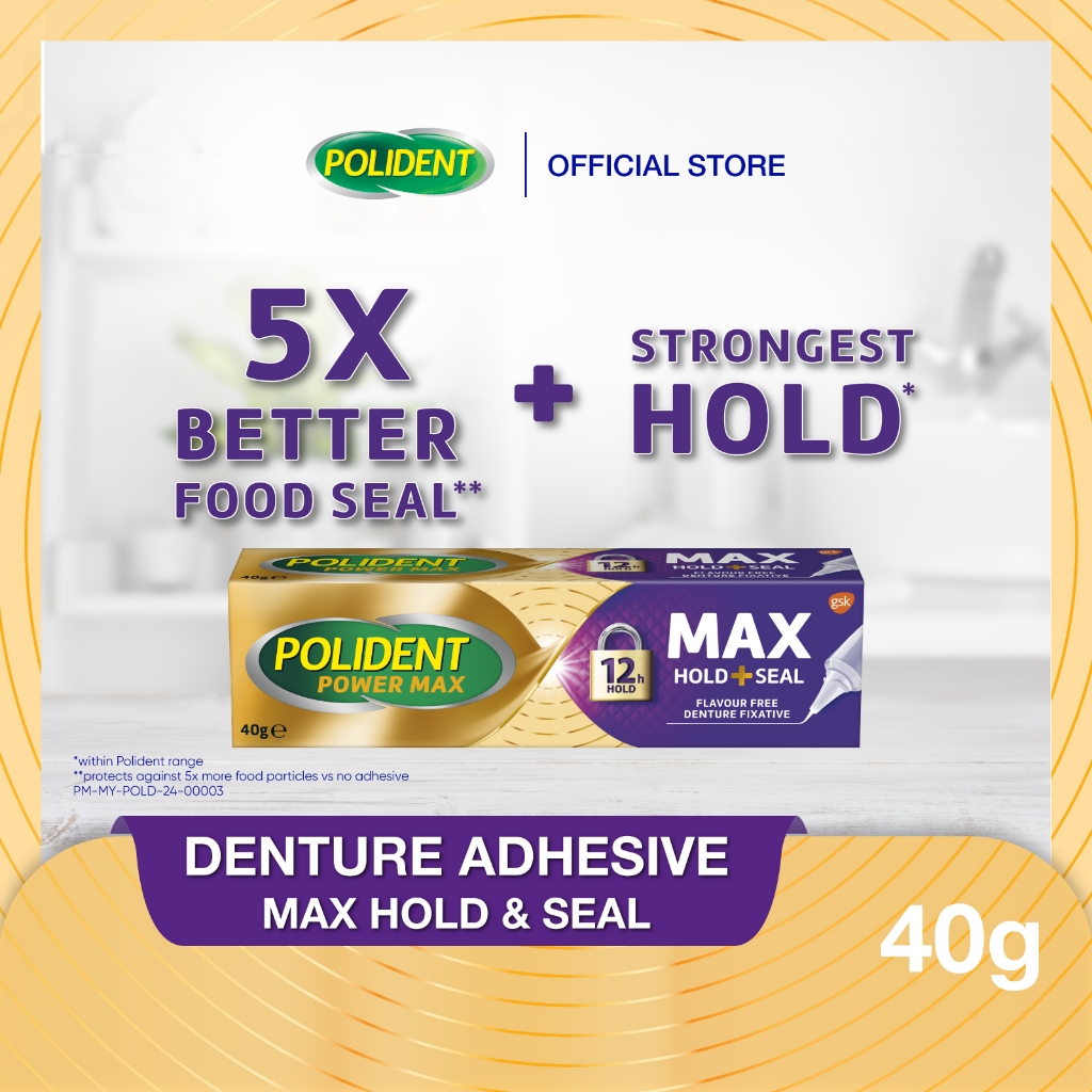 Polident Max Hold & Seal Adhesive Cream | Shopee Malaysia