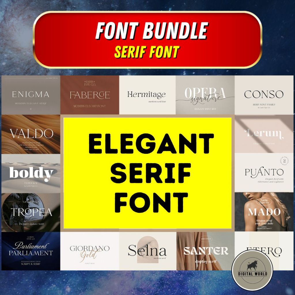 Font Bundle | Elegant Serif Fonts | Fonts For Social Media | Fonts for ...