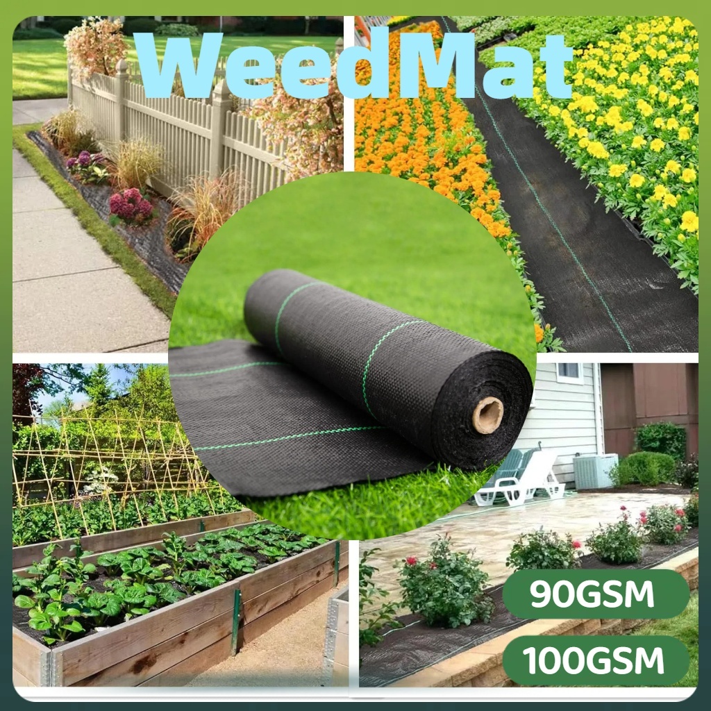Black/Green Weed Barrier Weedmat Landscape Premium Fabric-Heavy Duty ...