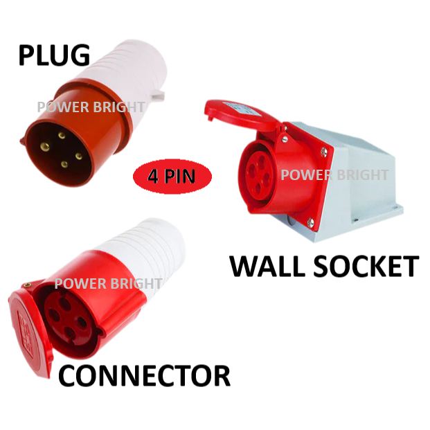4PIN 16A , 32A PLUG , CONNECTOR , WALL SOCKETS | Shopee Malaysia