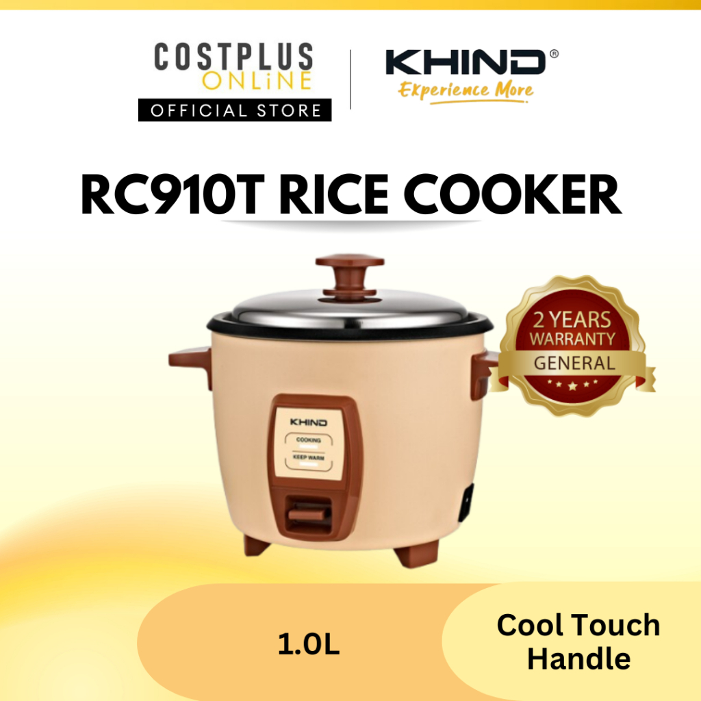Khind RC910 | RC910T 1L Rice Cooker + Steam Tray 365W Non-Stick Teflon ...