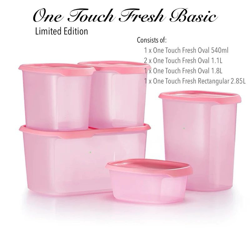 Tupperware One Touch Fresh Basic Set (5pcs) | Shopee Malaysia
