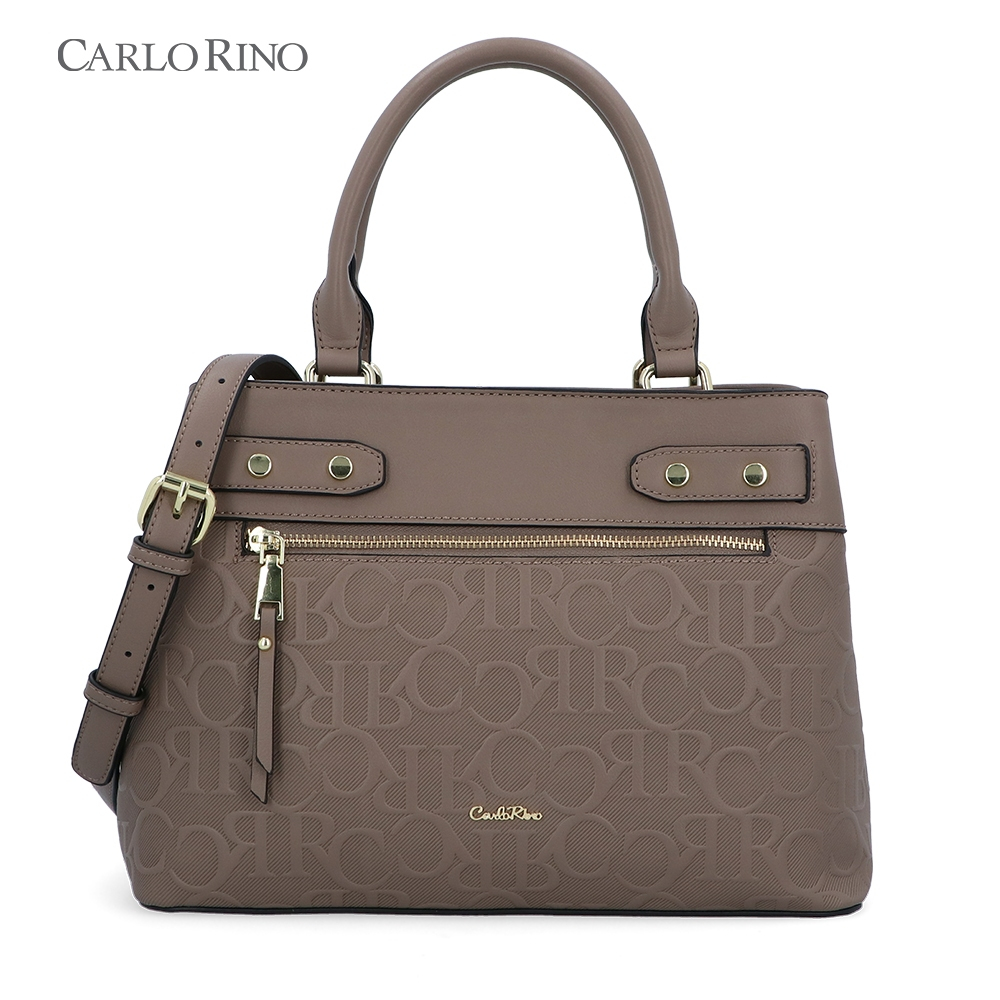 Carlo Rino Celeste Embossed Top Handle - Taupe | Shopee Malaysia