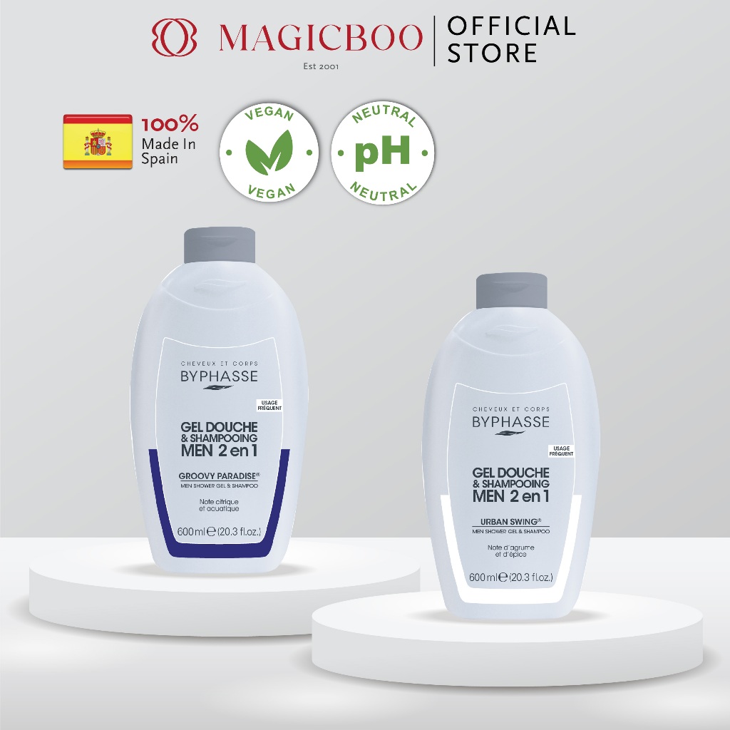 Magicboo Byphasse 2 in 1 Shower Gel & Shampoo for Men - 600ml ...