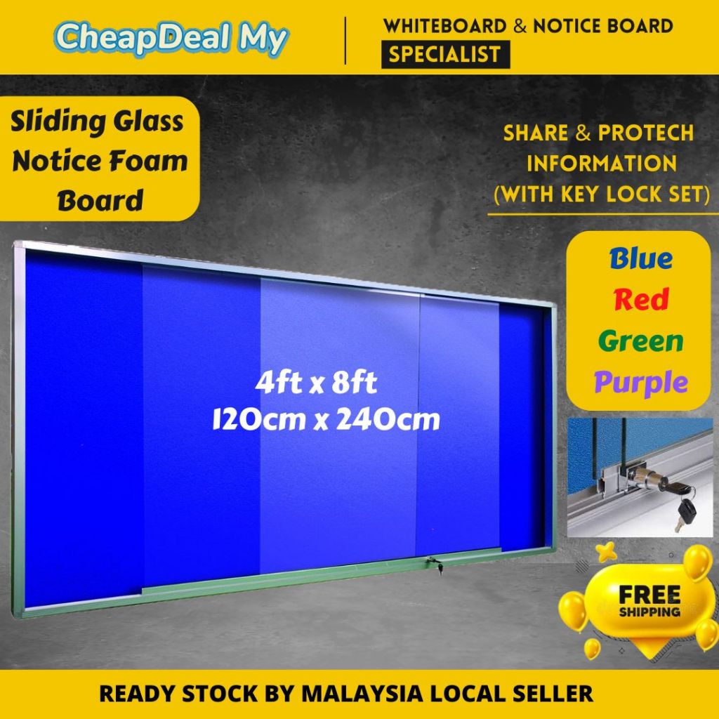Kabinet Kaca Gelongsor Papan notis keyataan foam/ Notice board 4ftx8ft ...