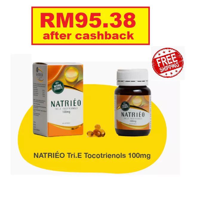 NATRIEO TRI.E (VITAMIN E) TOCOTRIENOLS 100mg (60 CAPSULES) | Shopee ...
