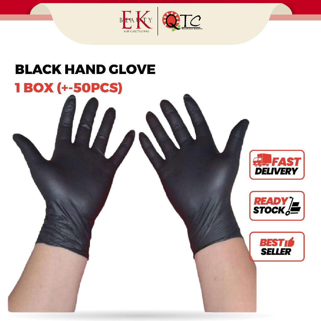 QTC Disposable Hand Glove - Black (1 Box/50 Pcs) | Shopee Malaysia