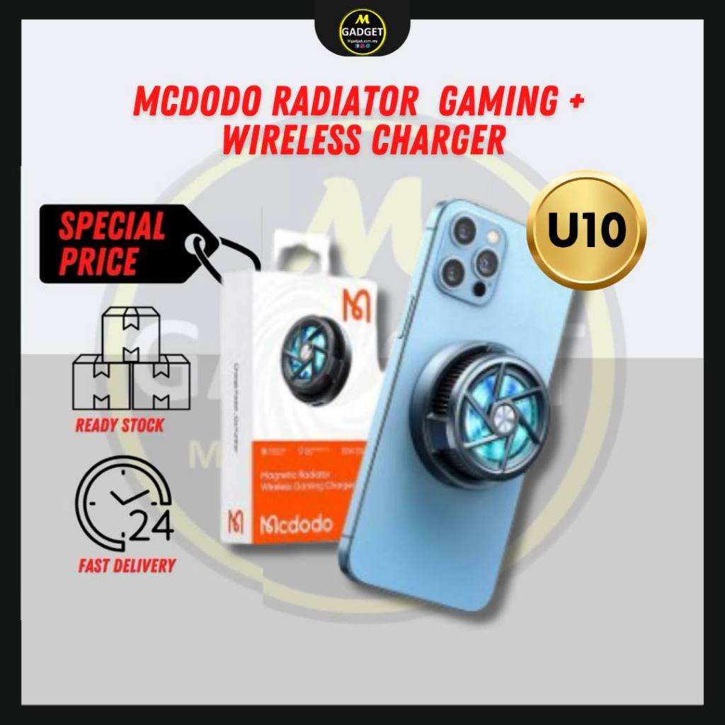 [FREE WARRANTY] MCDODO COOLING FAN - Gaming Radiator Fan / Wireless Charger / 15W Power / RGB ...