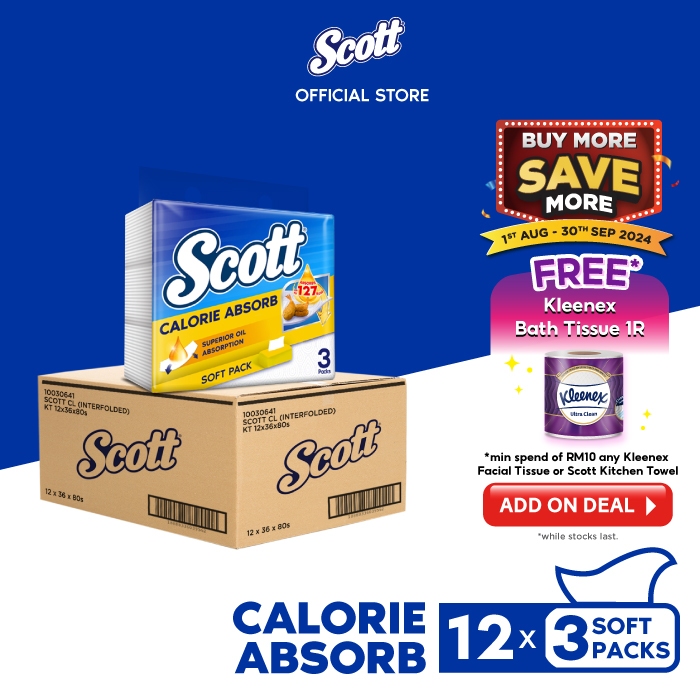 Scott Calorie Absorb Softpack Dry Kitchen Towel (3 packs x 12) | Shopee ...