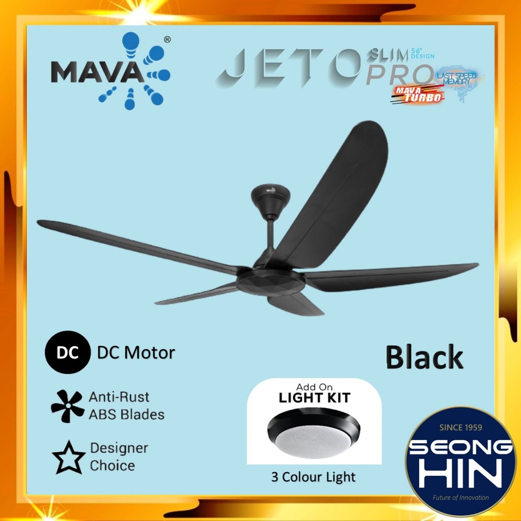 MAVA JETO SLIM Pro 5 Blade Remote Control Ceiling Fan 6+1 Foward ...