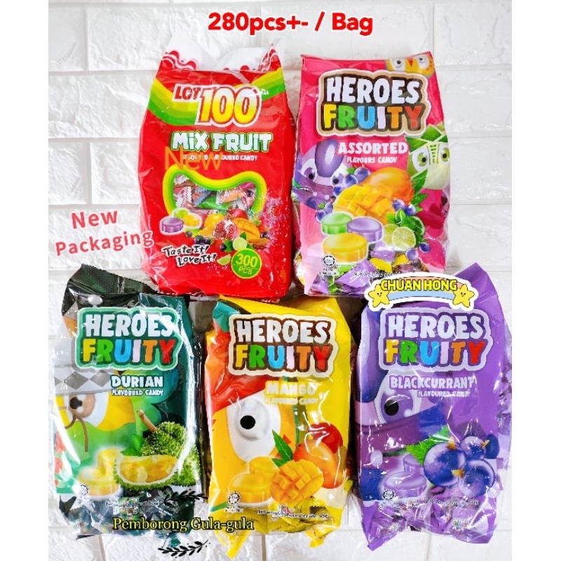 Lot 100 Assorted Fruit Candy 280pcs+- / Bag | Shopee Malaysia