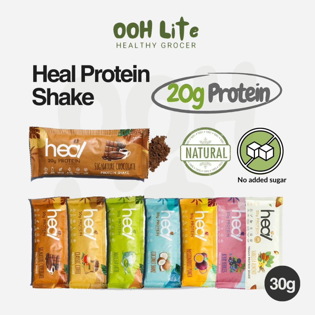 HEAL Protein Shake Powder Sachet 30g No Added Sugar, HALAL | Shopee ...