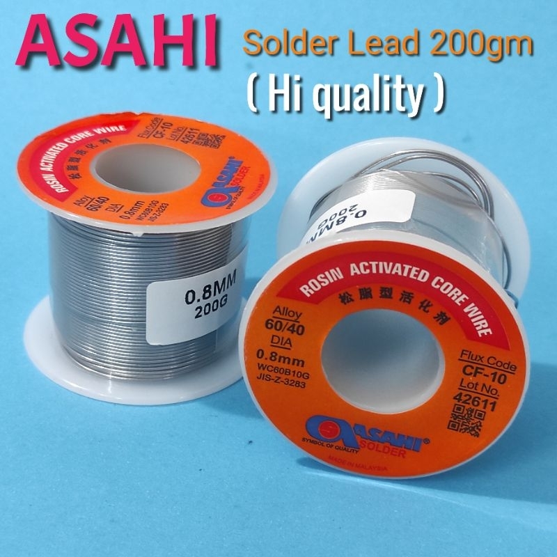 Asahi Solder lead 200gm 0.8mm High quality timah Asahi mutu tinggi | Shopee Malaysia
