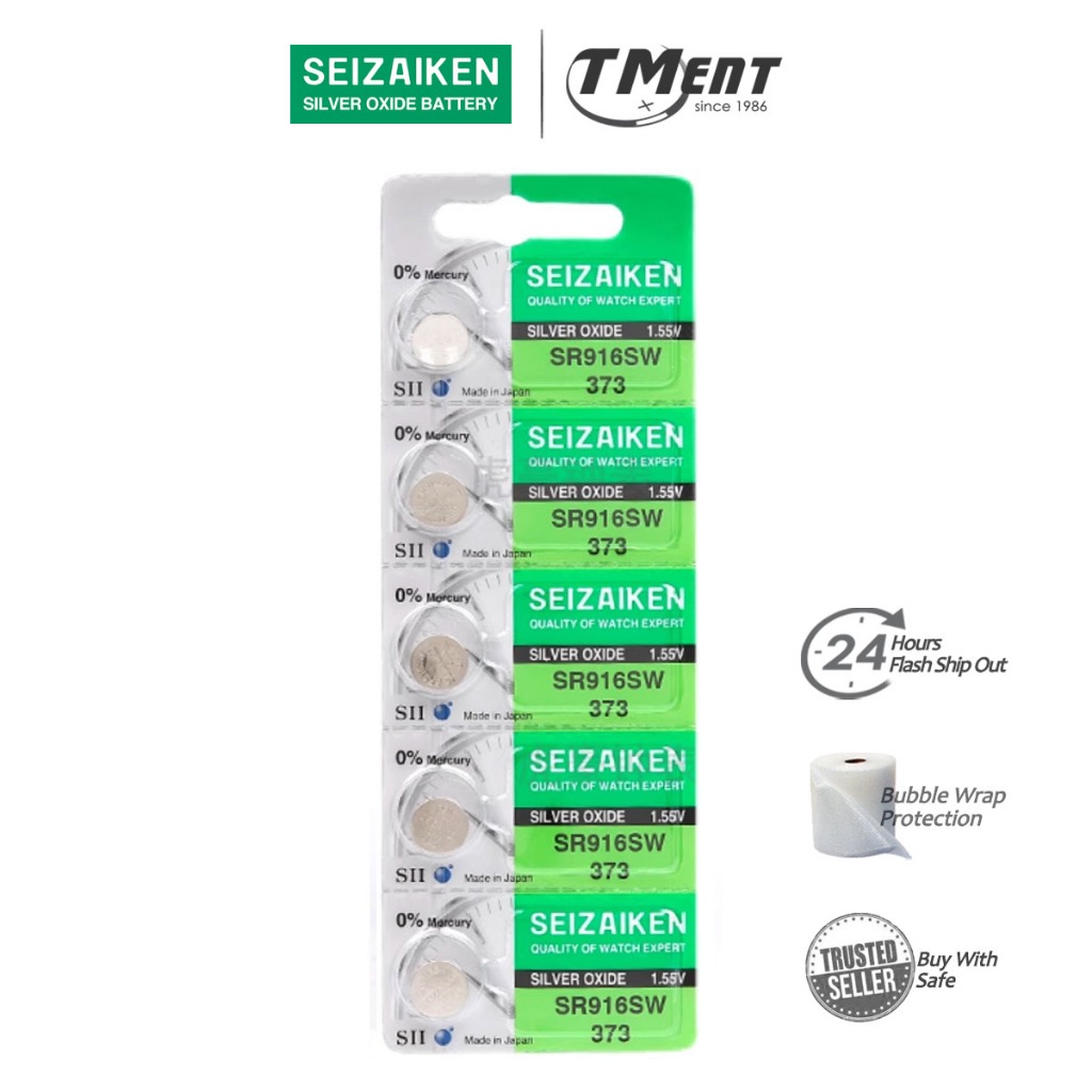 SEIZAIKEN 373 SR916SW GENUINE SEIKO JAPAN CELL 1.55V BATTERY SR916 SR ...