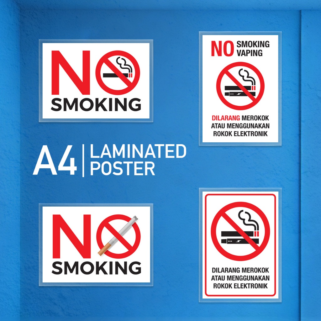 [Laminated Poster]A4 Size Papan Tanda Signage Dilarang Merokok ...