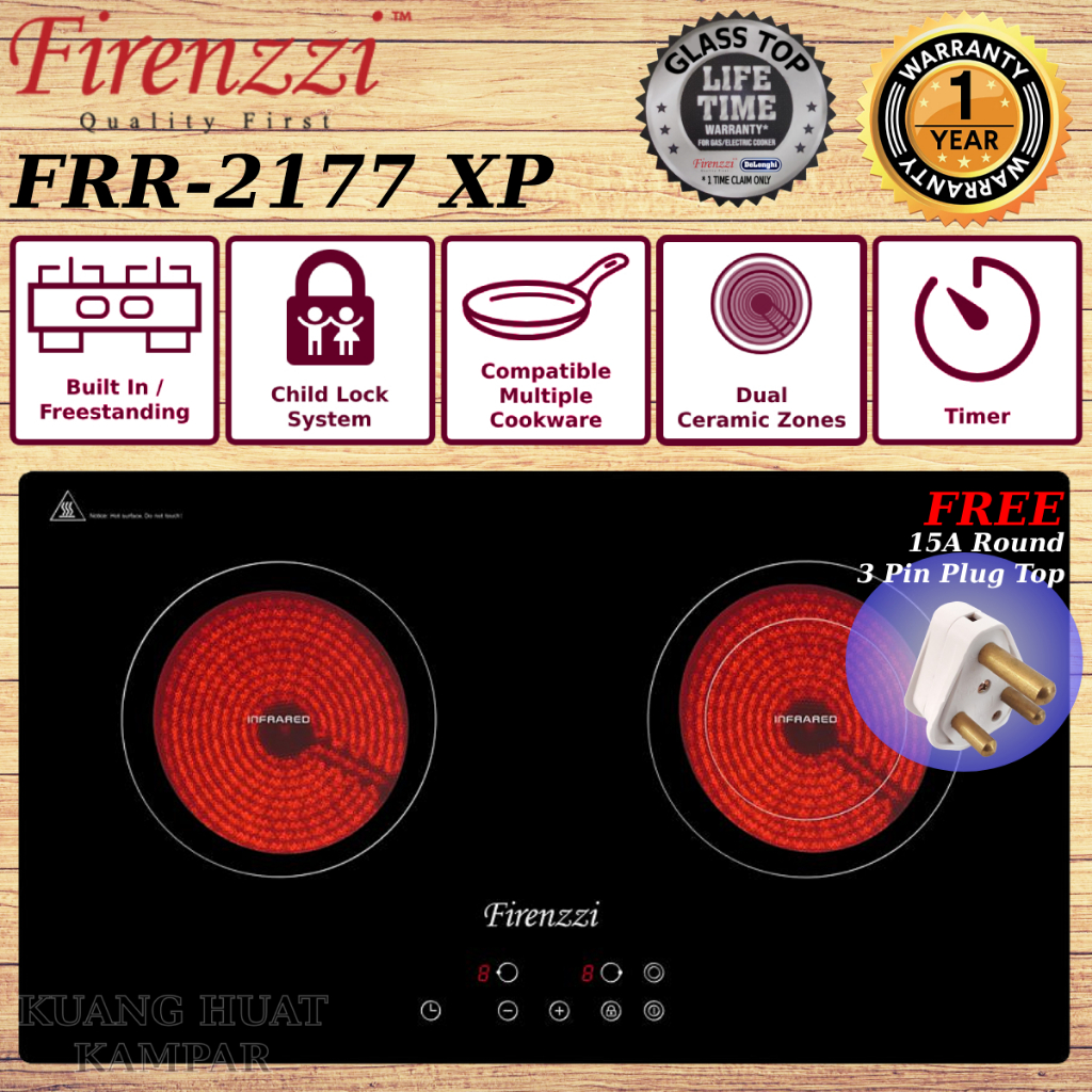 FIRENZZI BUILT IN DUAL CERAMIC HOB FRR-2177 XP // 2 IN 1 INDUCTION ...