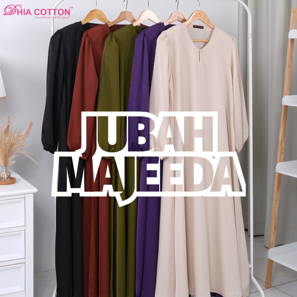 New Jubah Majeeda Plain Premium Satin Matte by Dhia Cotton | Shopee ...