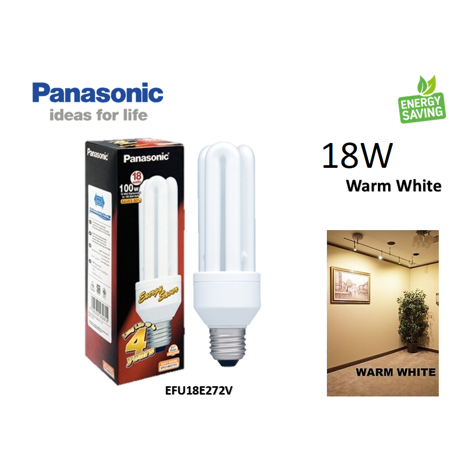 18W 3U PANASONIC BULB E27 2700K WARM WHITE EFU18E272V | Shopee Malaysia