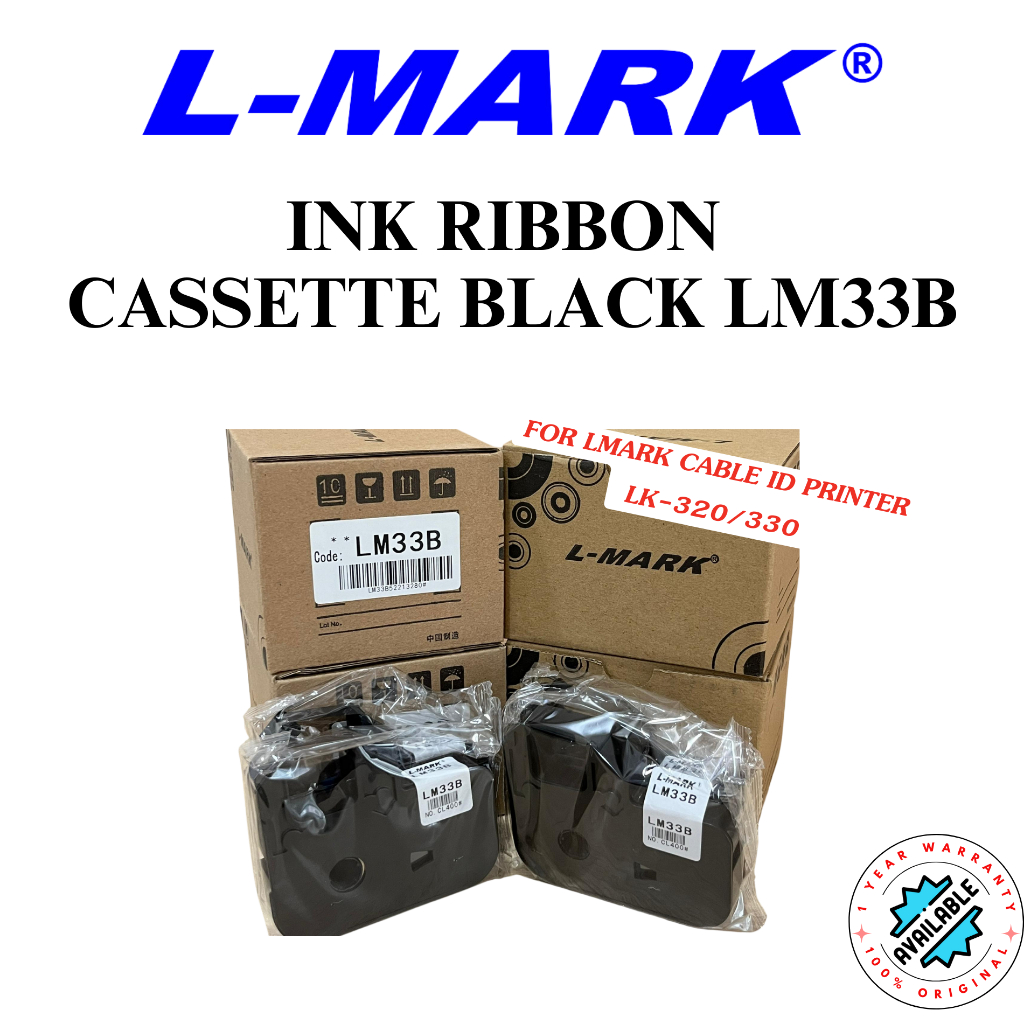 LM-33B L-Mark Ink Ribbon Cassette Black for Cable ID Printer LK-320/LK ...