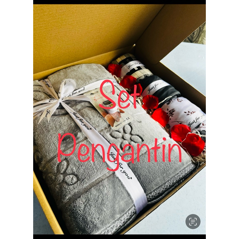 SET GIFT BOX PENGANTIN SEJADAH DAN TELEKUNG DAN PELIKAT | Shopee Malaysia