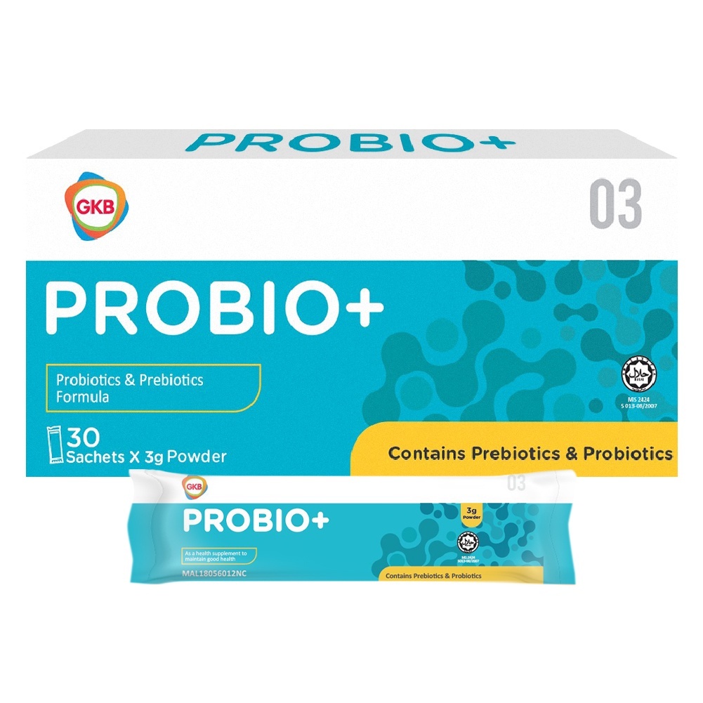 GKB PROBIO+ (PROBIOTICS & PREBIOTICS FORMULA) 30S X 3G POWDER - BOX ...
