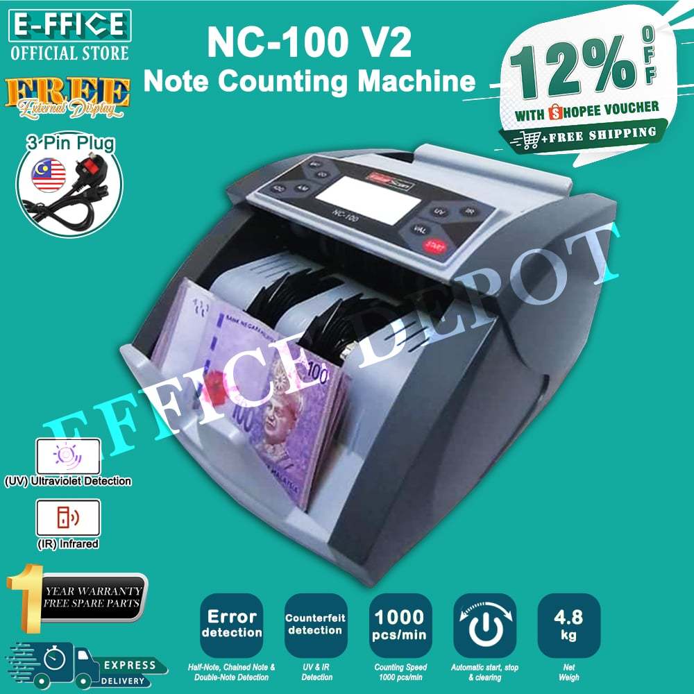 Effice Depot - NC-100 V2 SDC Money Bank Note Counting Machine | Shopee ...