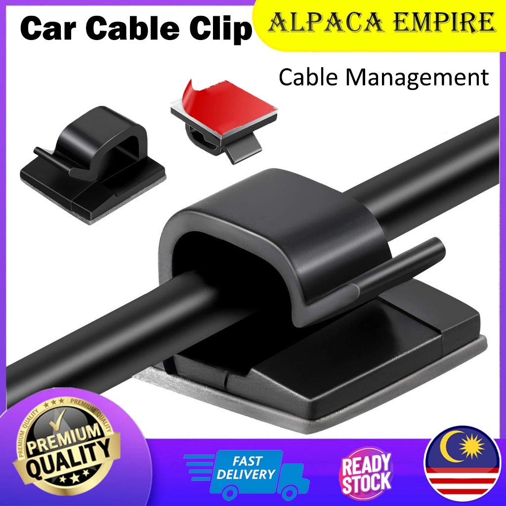 Car Cable Clips Self Adhesive Cord Holder Organizer Clamp Car House Use ...