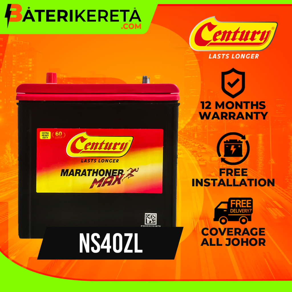CENTURY MARATHONER MAX NS40 | NS40ZL | 46B20L CAR BATTERY | Shopee Malaysia