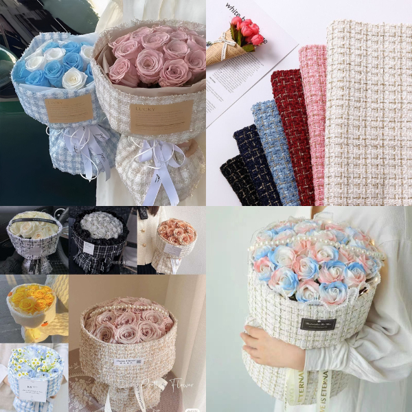 Elegant Liner Fabric Plaid Channel Cloth Wrapping / Flower Wrapping ...
