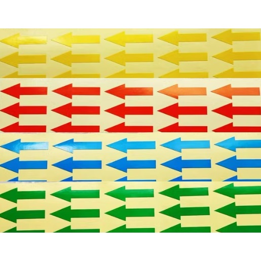12mm X 35mm Red Green Yellow Blue Color PVC Arrow Sticker Water ...