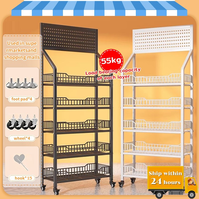 5Layer Display Rack Supermarket Rack Rak Kedai Mobile Snack Rack With ...