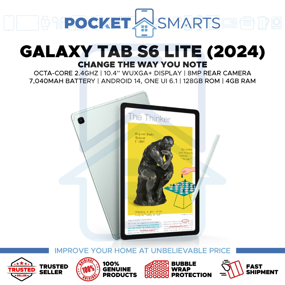 [Special Promo] Samsung Galaxy Tab S6 Lite 2024 (P620 - WiFi | 128GB ROM | 4GB RAM) 1 Year ...
