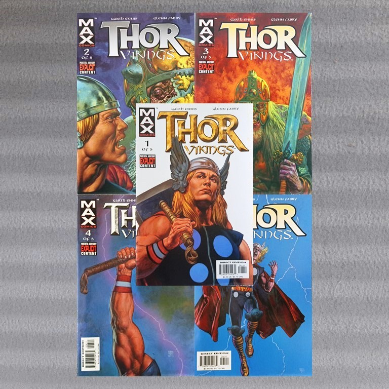 Thor Vikings 5/5 Complete Set (Marvel Comics Max) Glenn Fabry, Garth ...