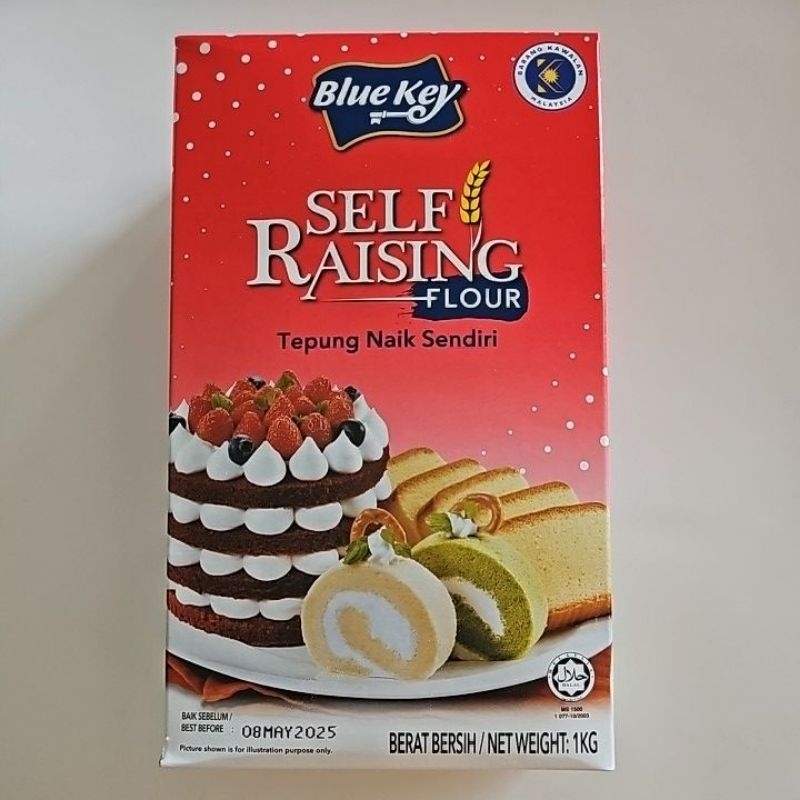 Blue Key Self Raising Flour Tepung Naik Sendiri Blue Key 1kg | Shopee ...