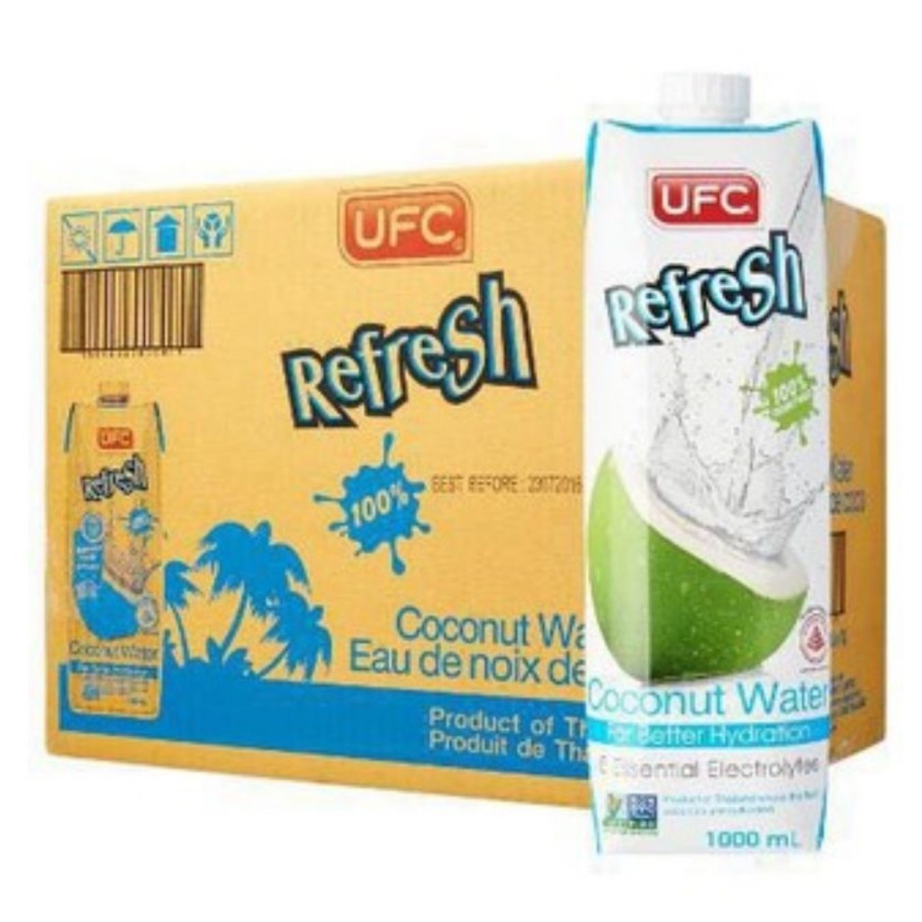 UFC Velvet Fresh Coconut Water Drink 12 x 1 Liter (1 Box) Product of ...