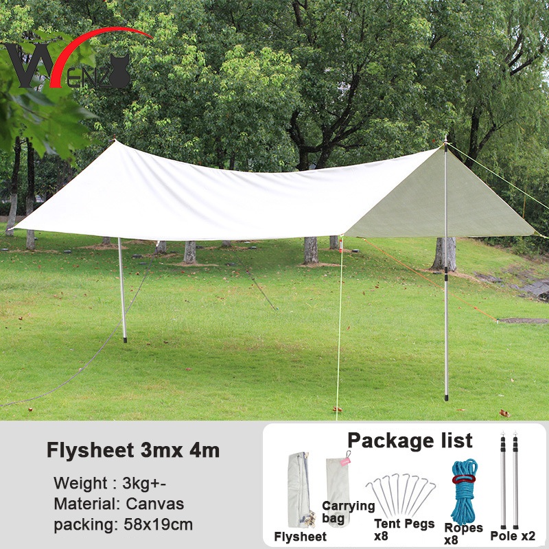 Flysheet Waterproof Groundsheet Camping Tarp Tent Shelter Alas Tent ...