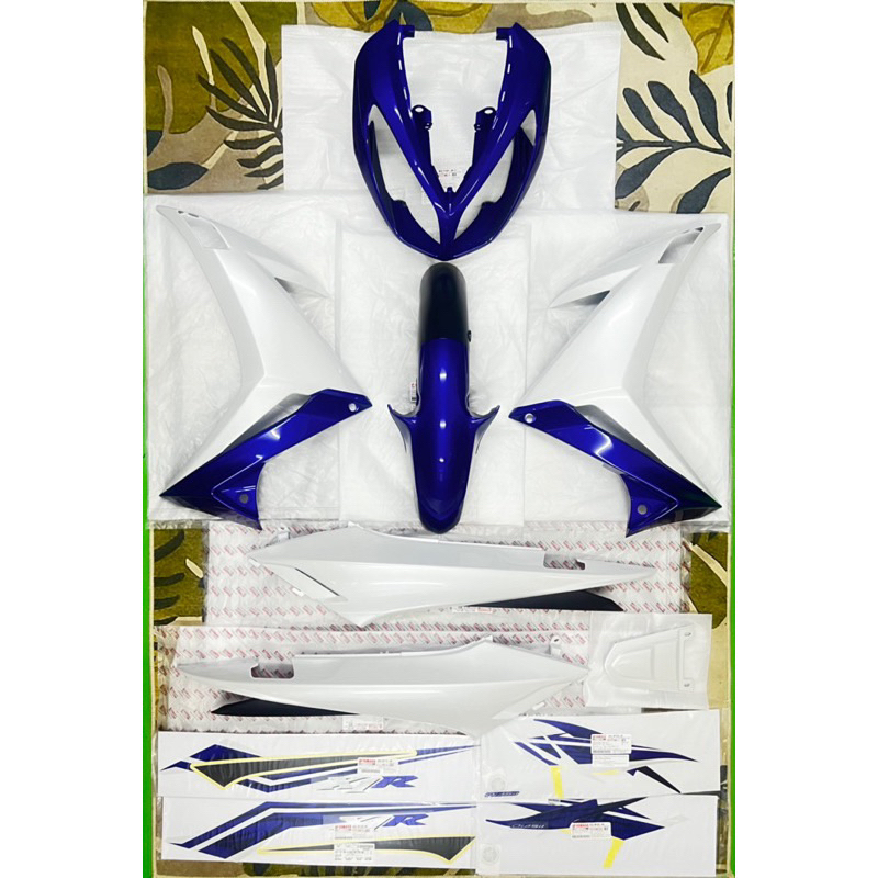 COVERSET YAMAHA X1R 135 BIRU PUTIH COMPLETE WITH STRIPE ORIGINAL 🇹🇭 ...