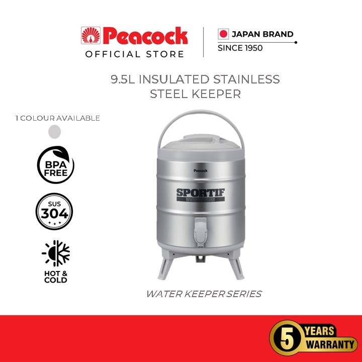 PEACOCK INS-100K Insulated Stainless Steel Thermos Keeper SUS304 Keep ...