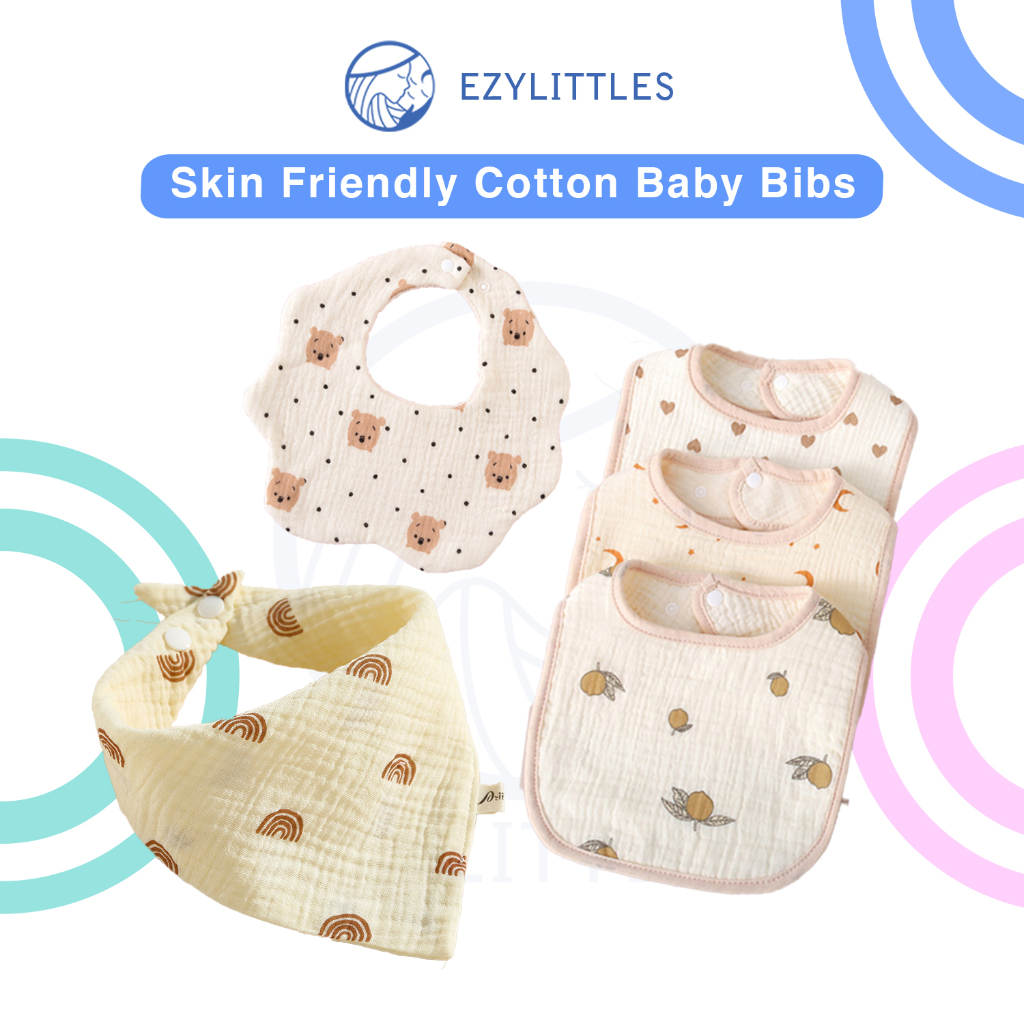 EZYLITTLES 6 layers U-Shape Baby Bibs Handkerchief Bib Newborn Kids ...