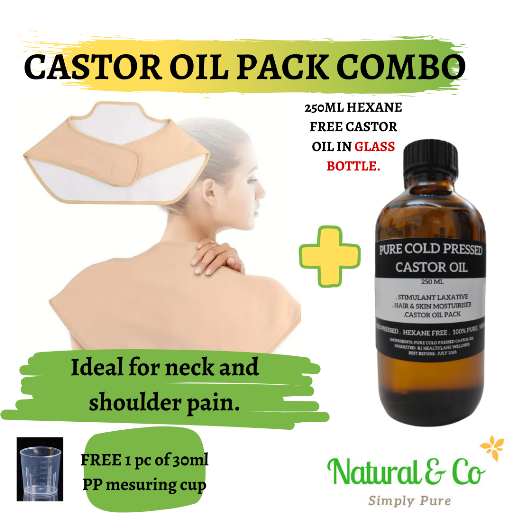 Pure Cold Pressed Castor Oil Pack Combo For Neck And Shoulder Pain ...