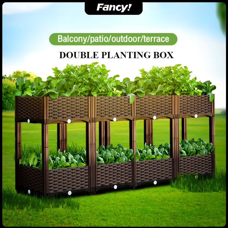Balcony Planter Box Outdoor Large Flower Pot Garden Plant Pasu Bunga ...