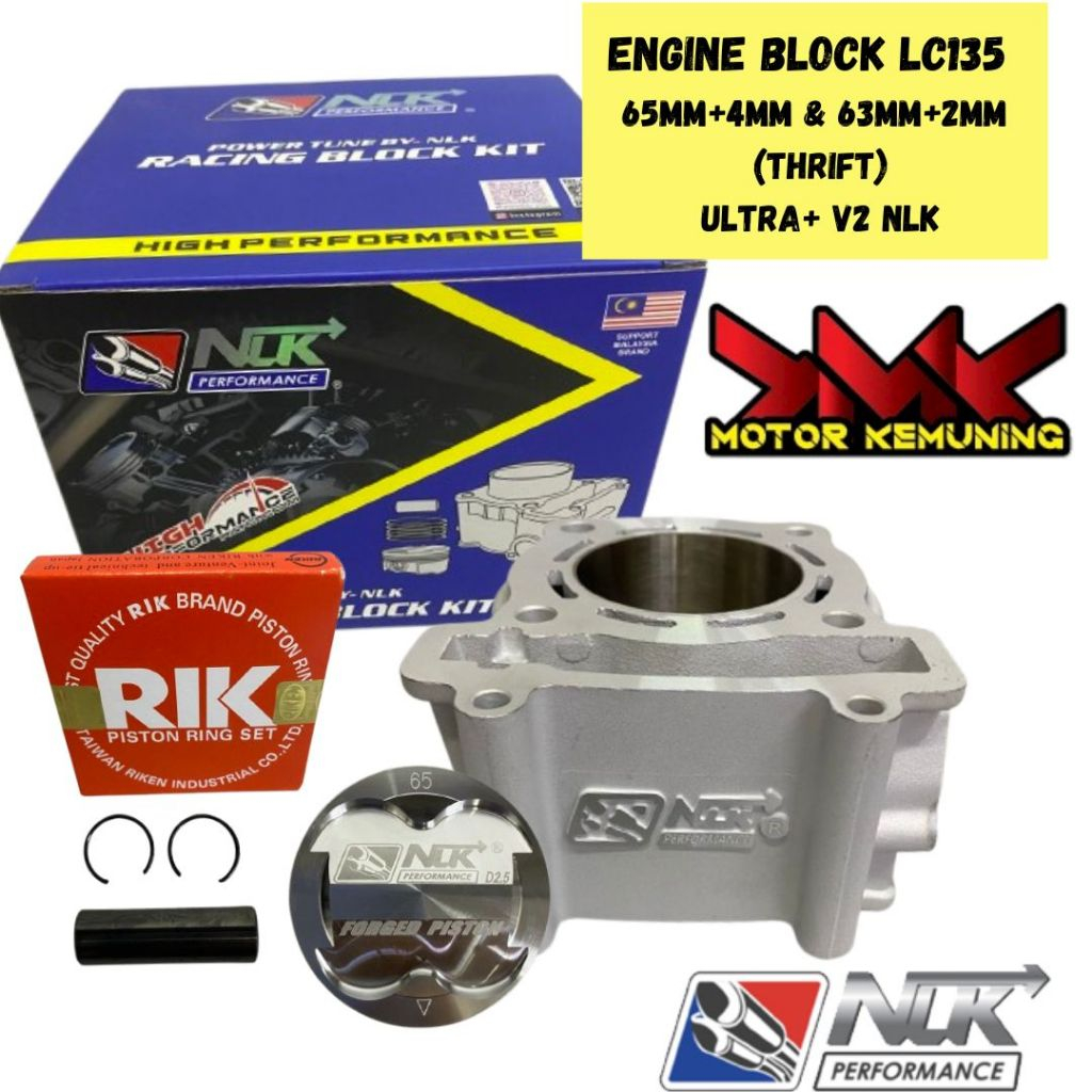 NLK ENGINE BLOCK LC135 65MM 63mmTHRIFT ULTRA + V2 LC BLOCK RACING NLK PERFORMANCE Y15 Y15ZR ...