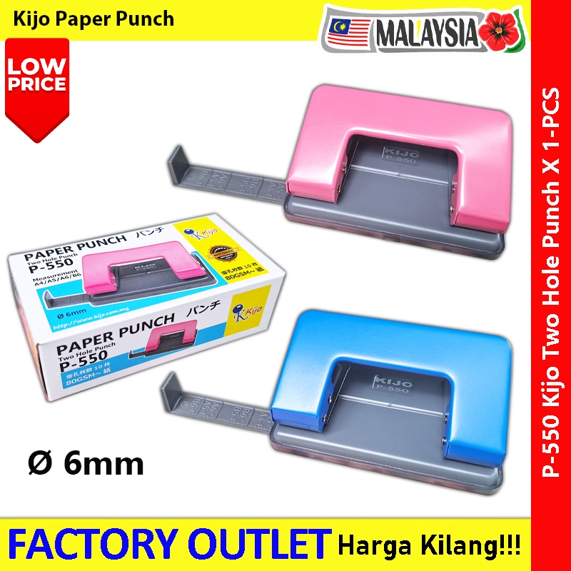 Two Hole Punch with Paper Ruler 6mm Pembolong Kertas B-Type 2-Hole ...