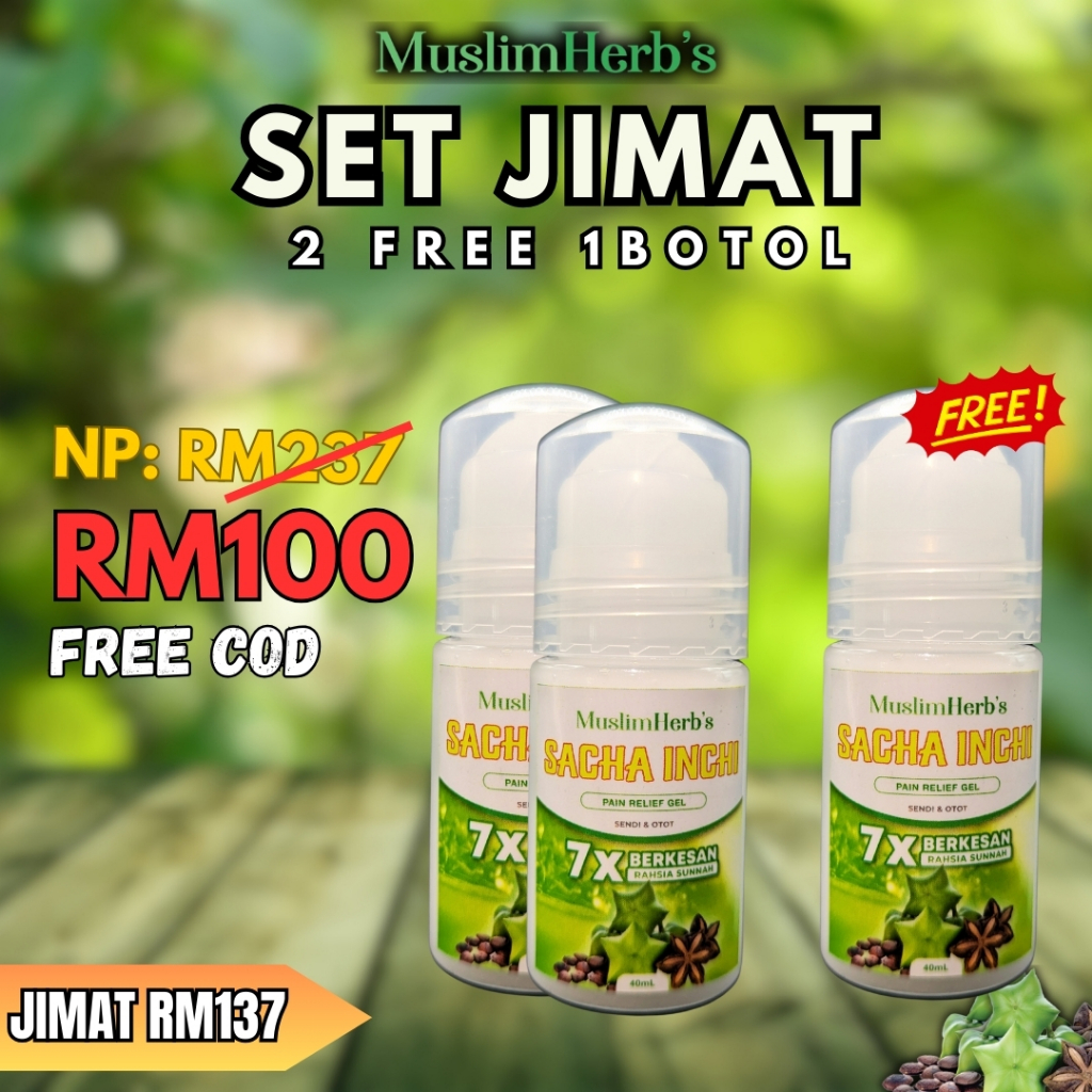 🔥[100% ORIGINAL HQ]🔥 (3 BOTOL) Muslim Herb's Sacha Inchi Pain Relief ...