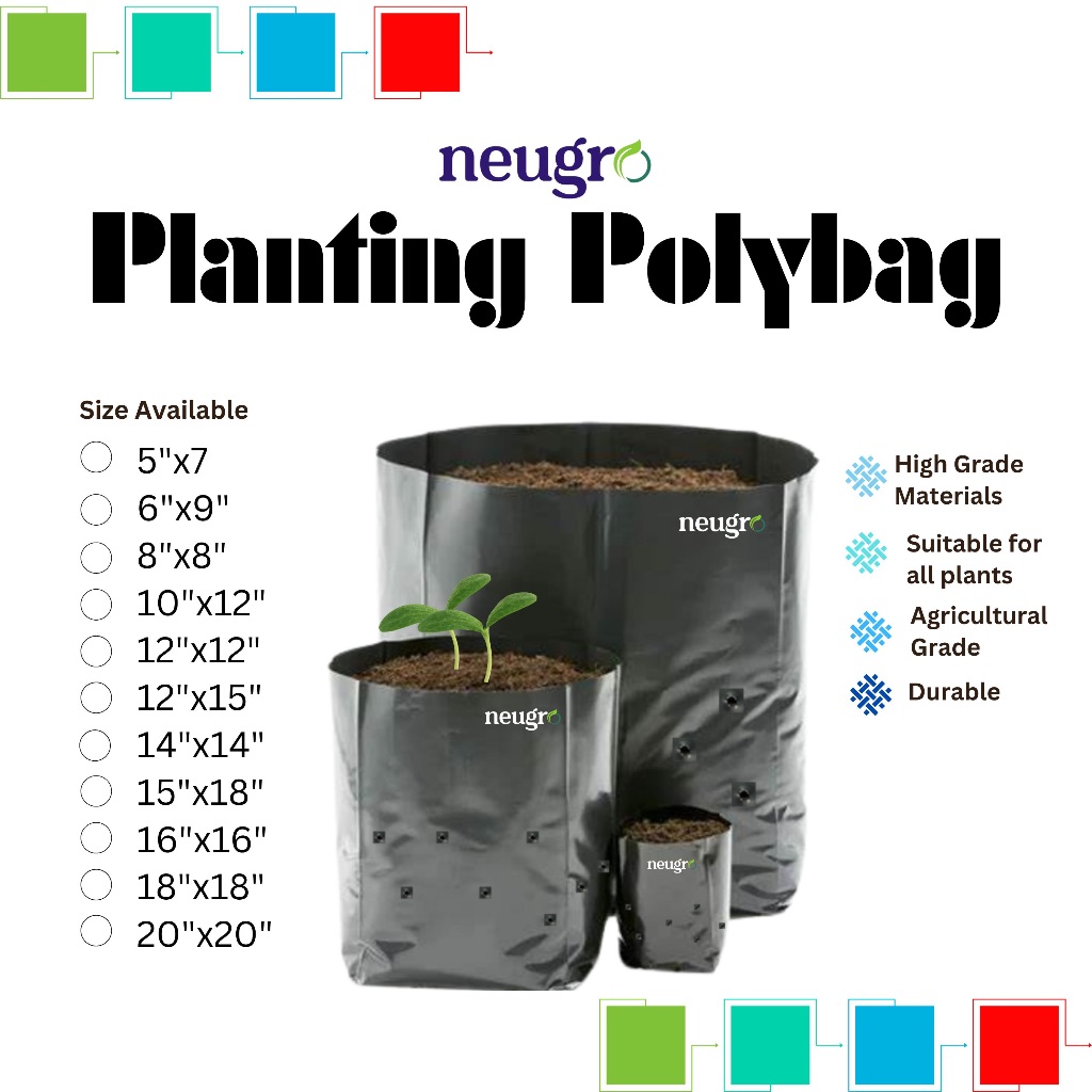 Neugro UV Protection Polybag/ Nursery Plantation/ Poly Bag / Polibag ...